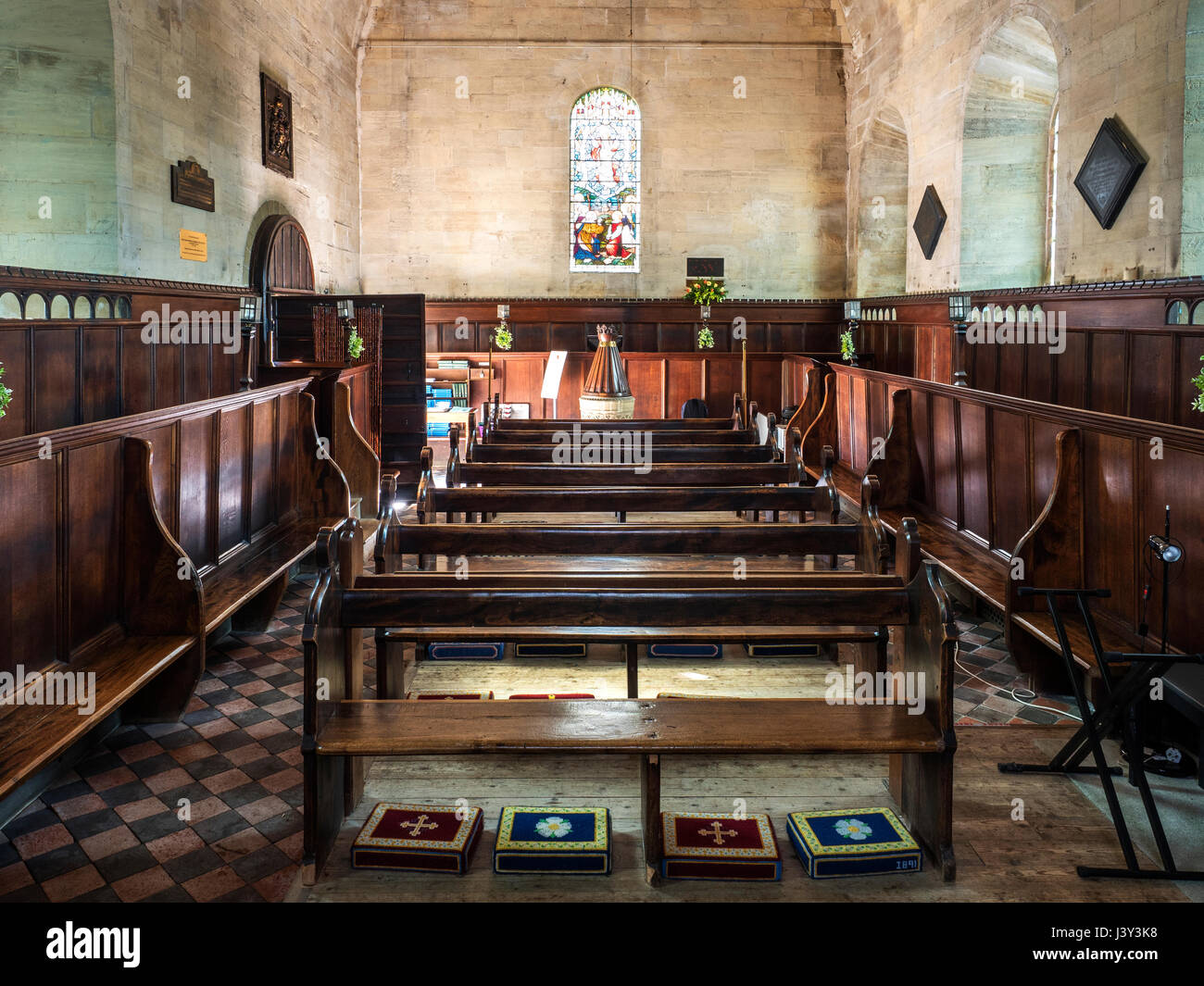 Traditional Wooden Pews at the Church of St Mary at Roecliffe near ...