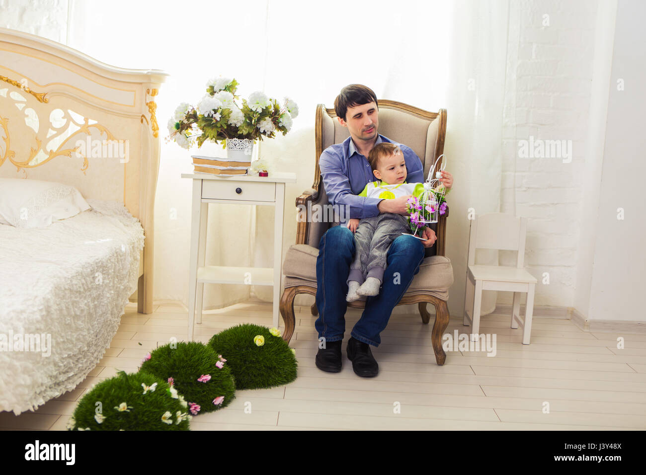 family, childhood, fatherhood, activity and people concept - happy ...