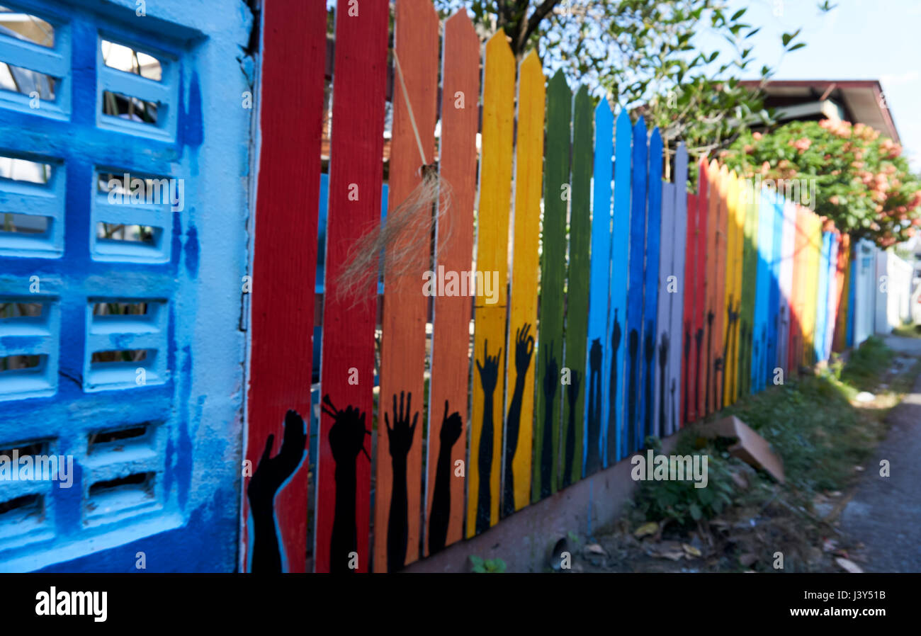 Rainbow fence hi-res stock photography and images - Alamy