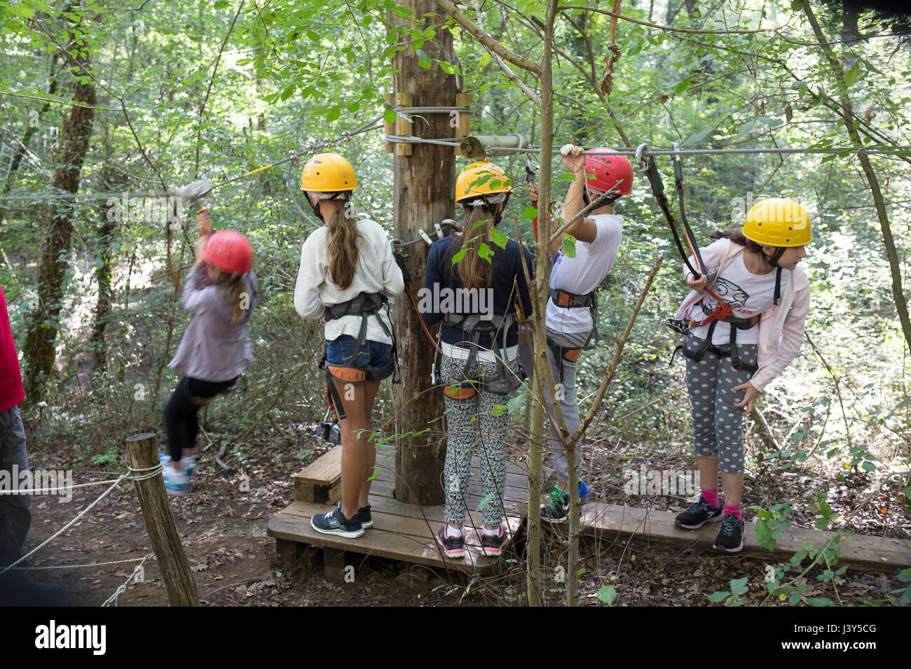 Children game in an adventure park Stock Photo - Alamy