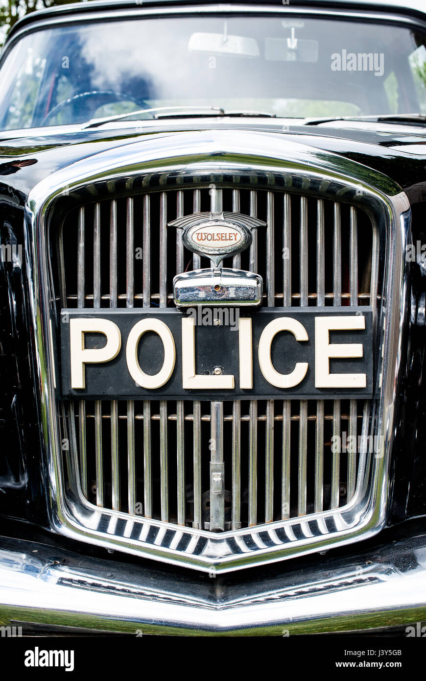 Vintage Police Sign On Patrol Vehicle Stock Photo - Alamy
