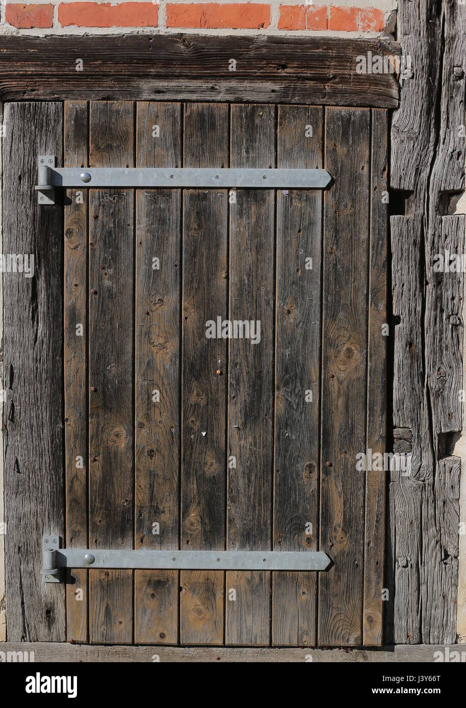 Detail of a half-timbered wall in sunlight Stock Photo - Alamy