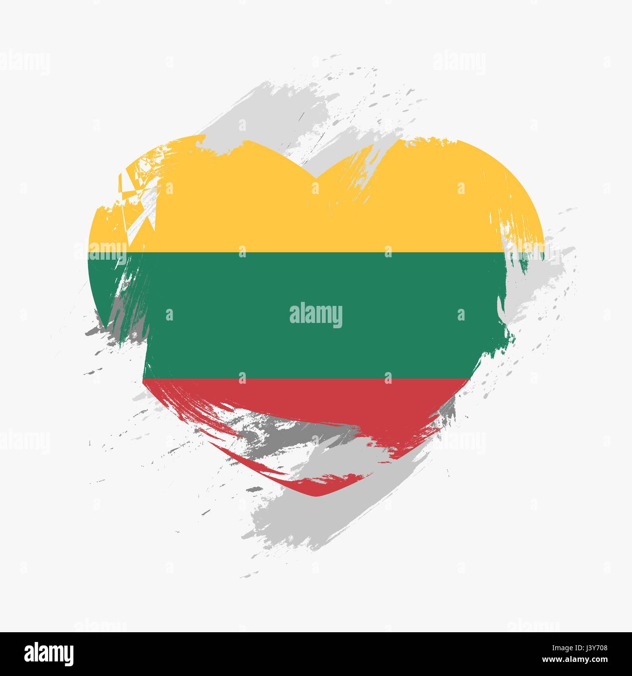 Flag of Lithuania isolated on grunge heart. Vector illustration Stock ...