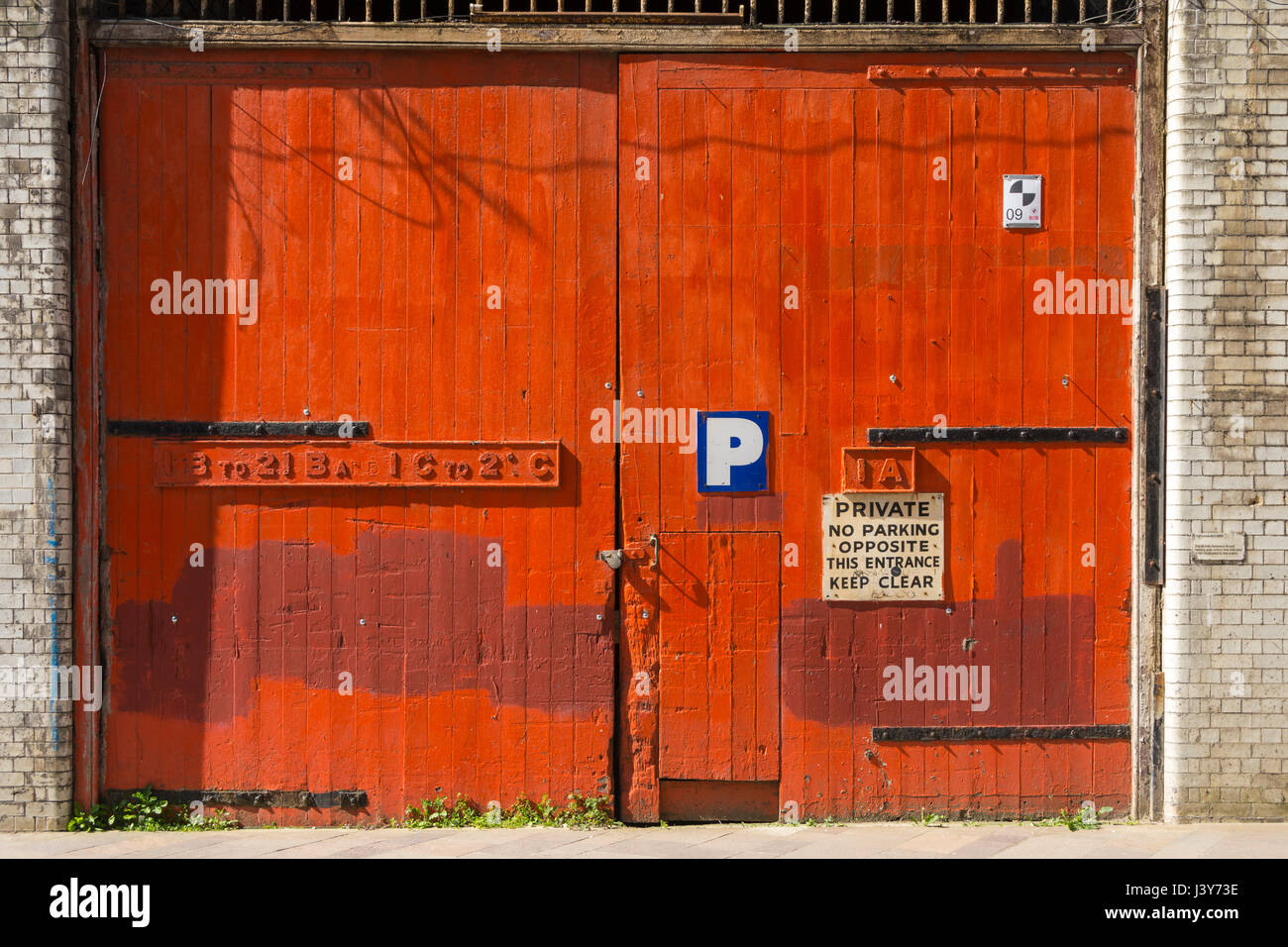 Red doors on the undercroft of the former Exchange railway station ...
