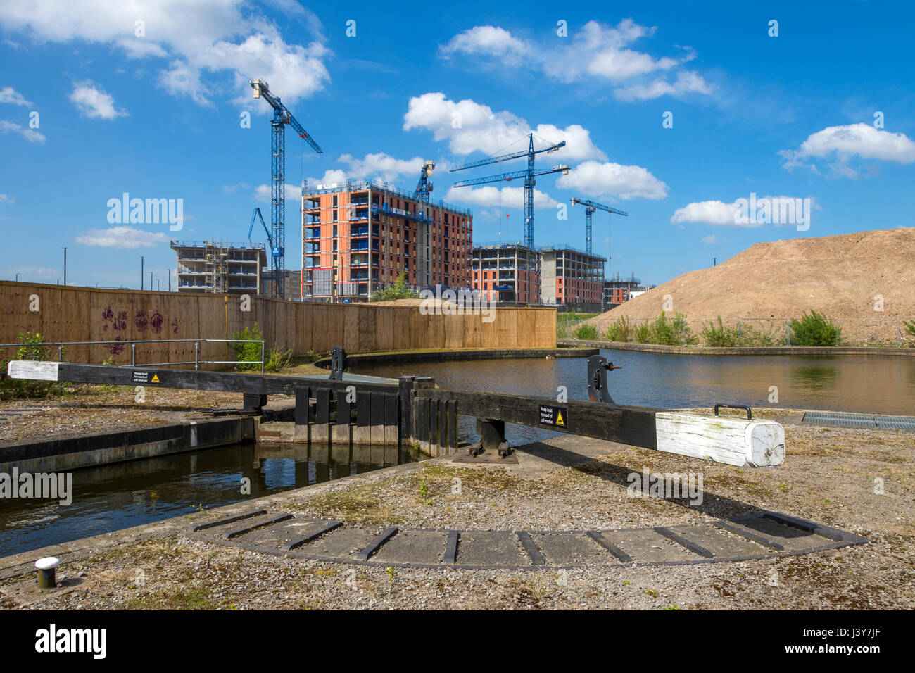 The Middlewood Locks apartment blocks construction site, from the ...