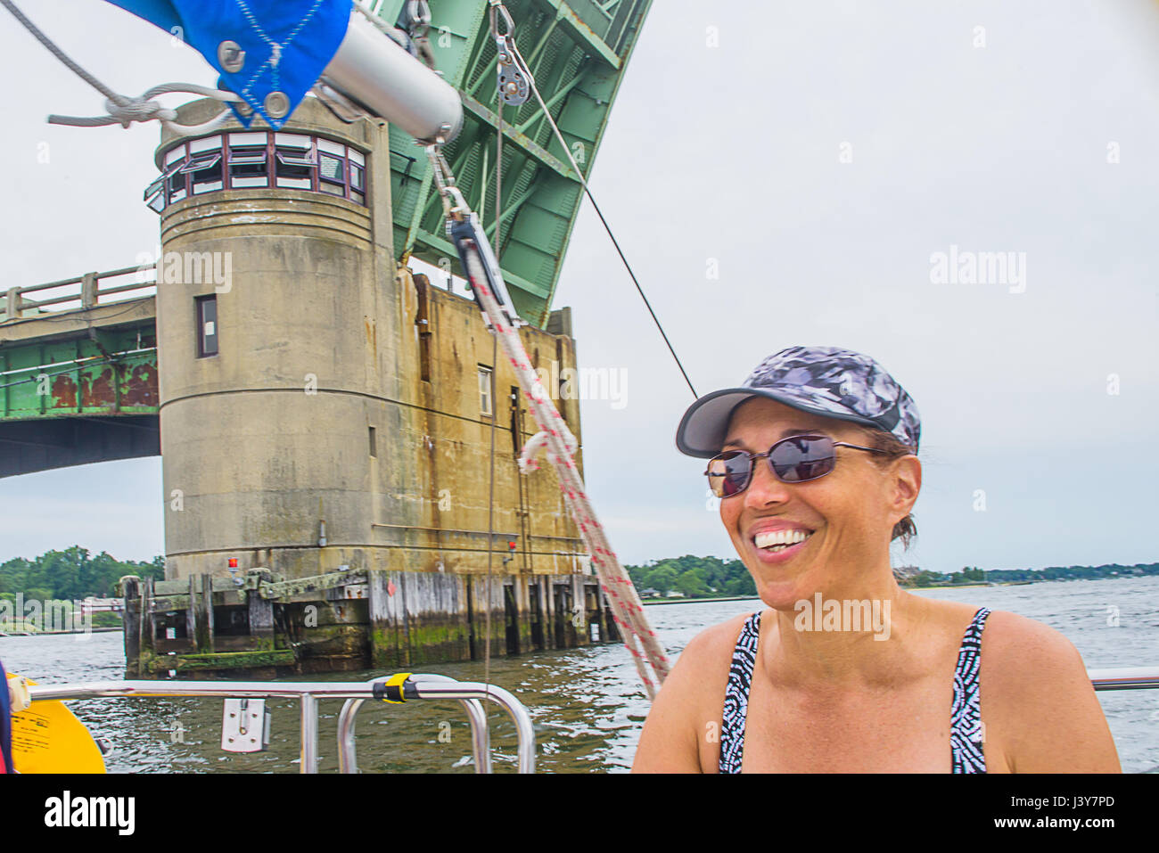 Portrait of mature woman on boat, smiling Stock Photo - Alamy