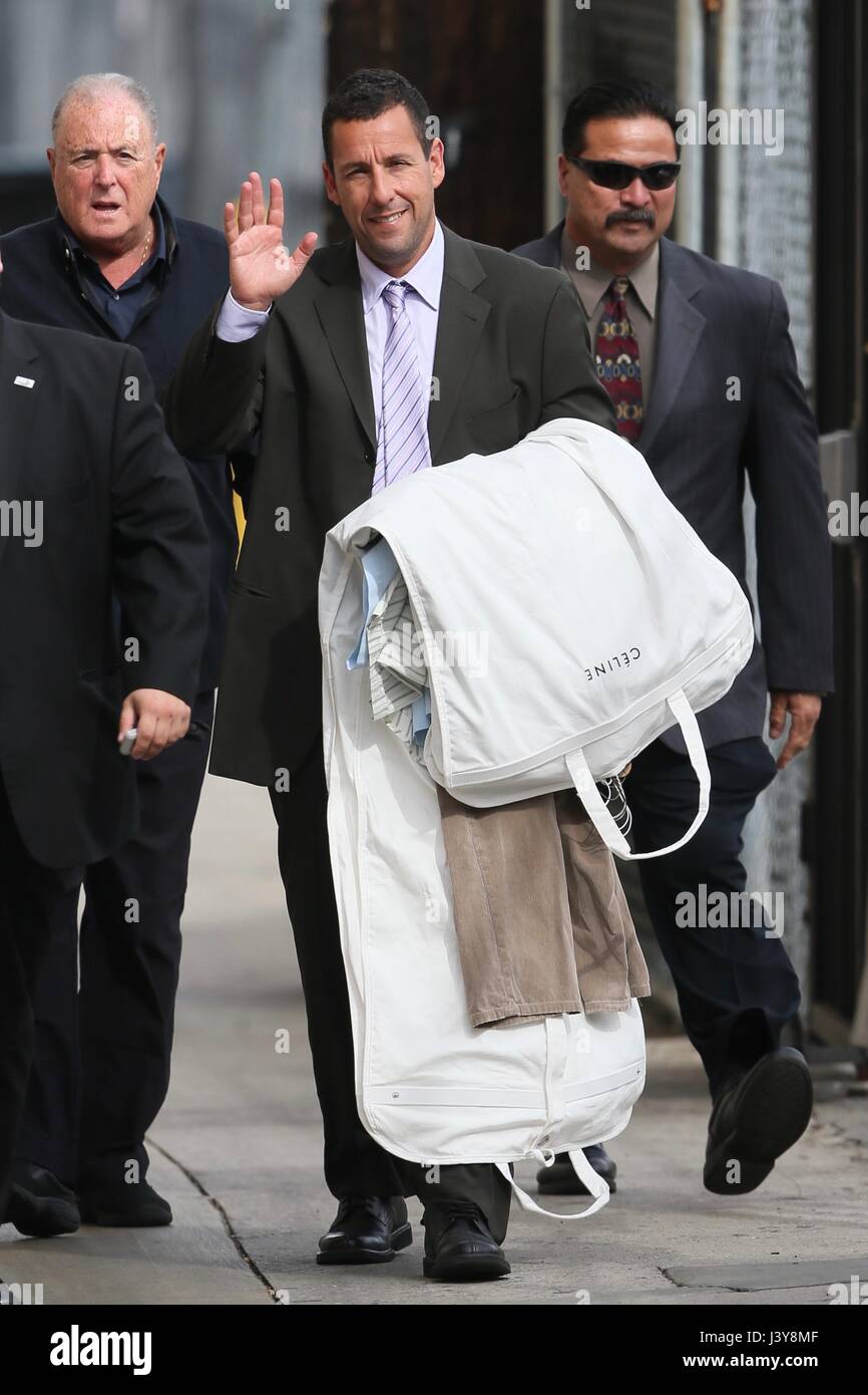 Adam Sandler seen arriving at the ABC studios for Jimmy Kimmel Live ...