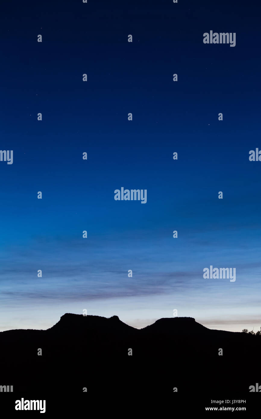 Bears Ears Buttes in pre-dawn twilight in Bears Ears National Monument ...