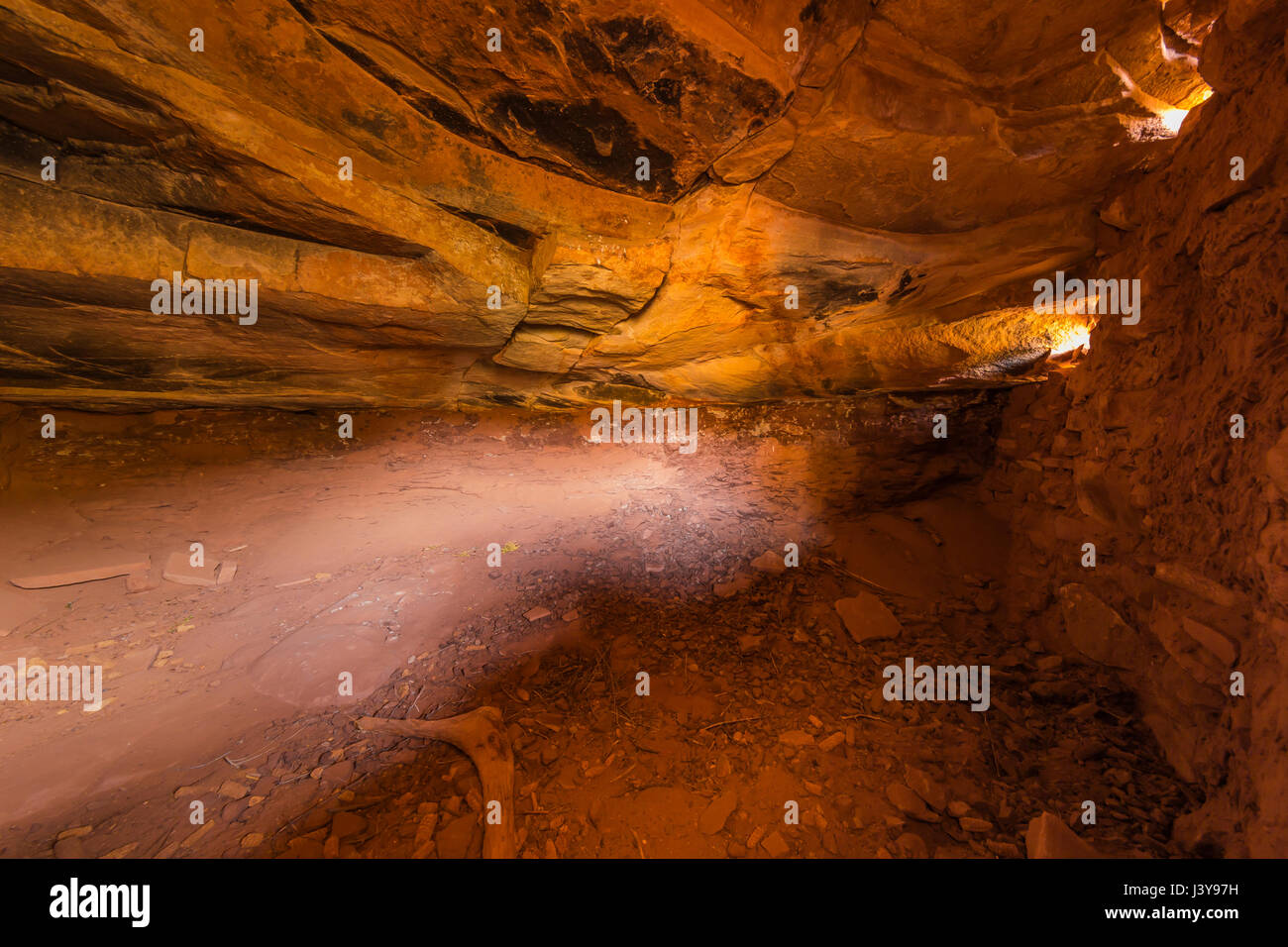 Interior of a room at Fallen Roof Ruin (photograph taken through door ...
