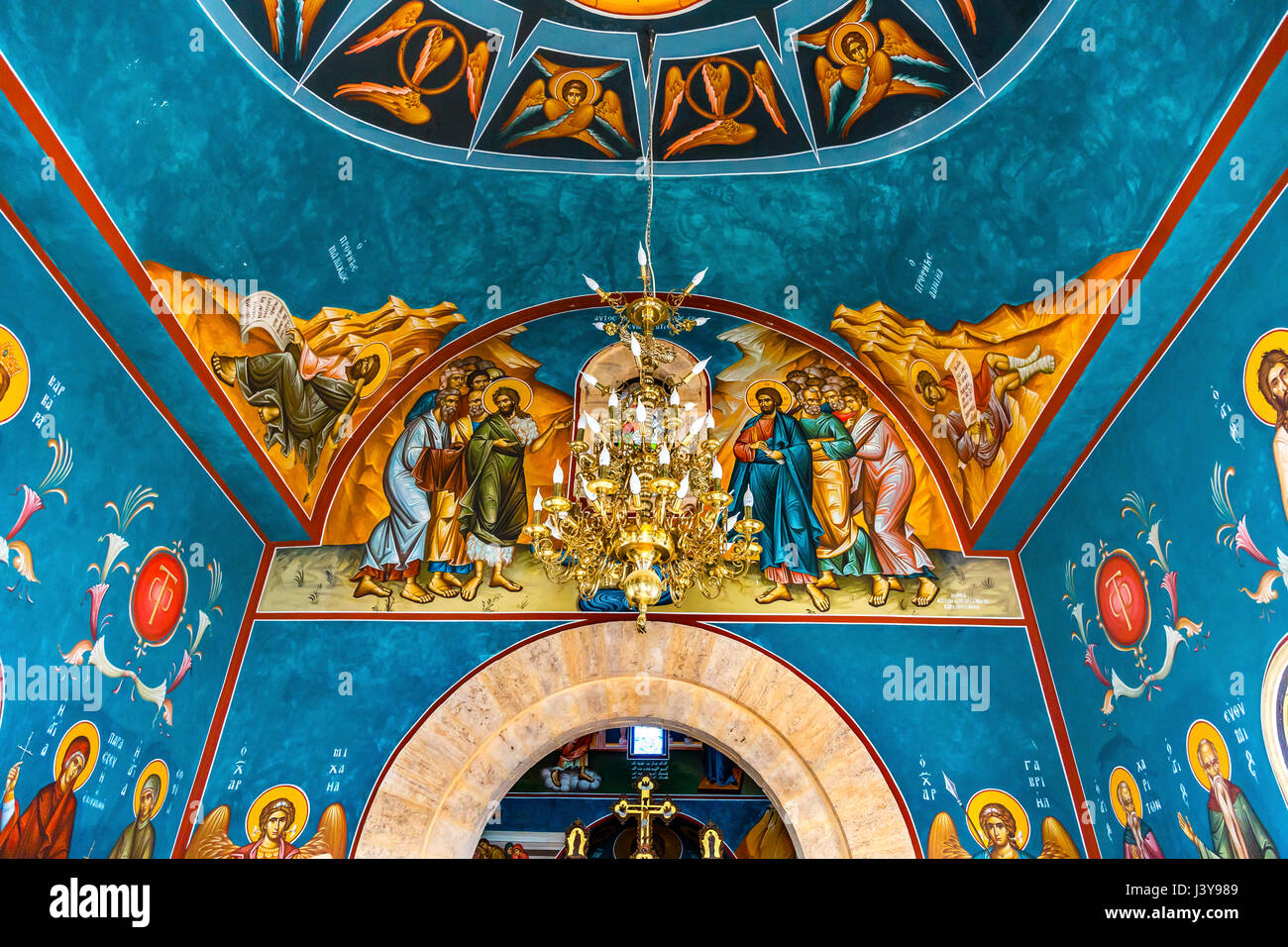 New orthodox church at the baptism site of jesus hi-res stock ...