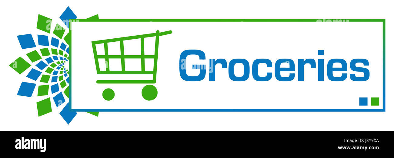 Groceries Green Blue Circular Bar Stock Photo - Alamy