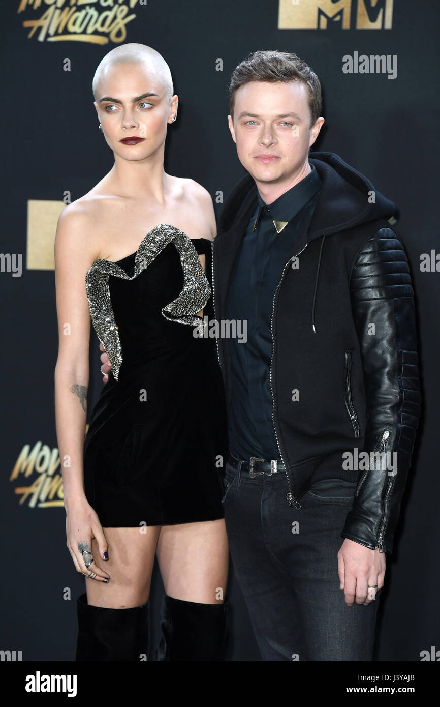 Cara Delevingne and Dane DeHaan attending the 2017 MTV Movie and TV ...