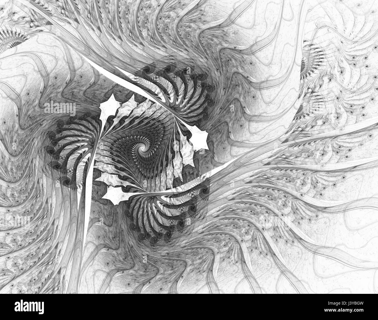 Monochrome abstract fractal illustration for creative design Stock ...