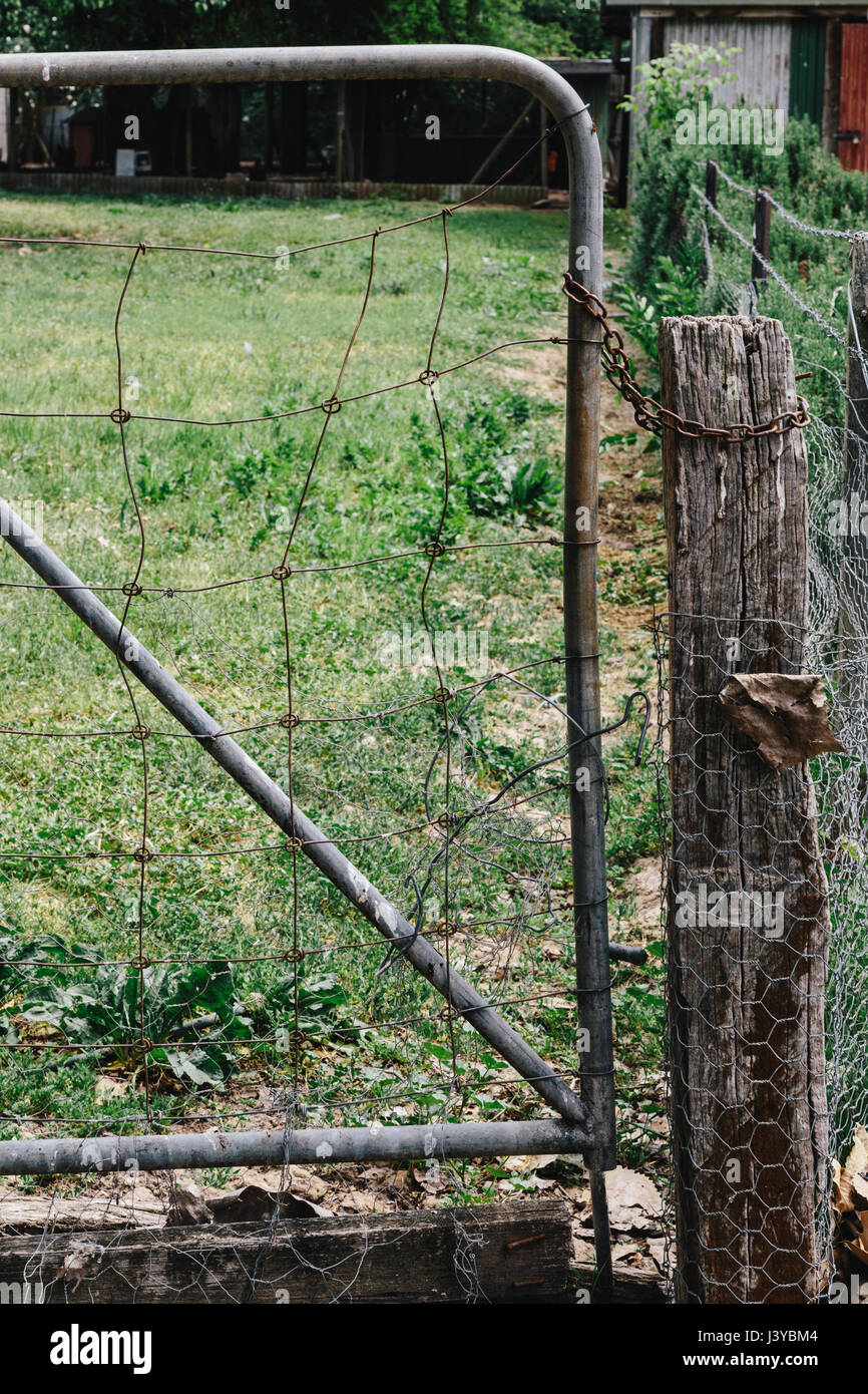 Rustic farm fencing Stock Photo - Alamy