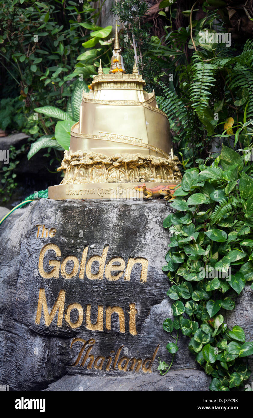 Golden Mount, Wat Saket Temple in Bangkok in Thailand Stock Photo - Alamy