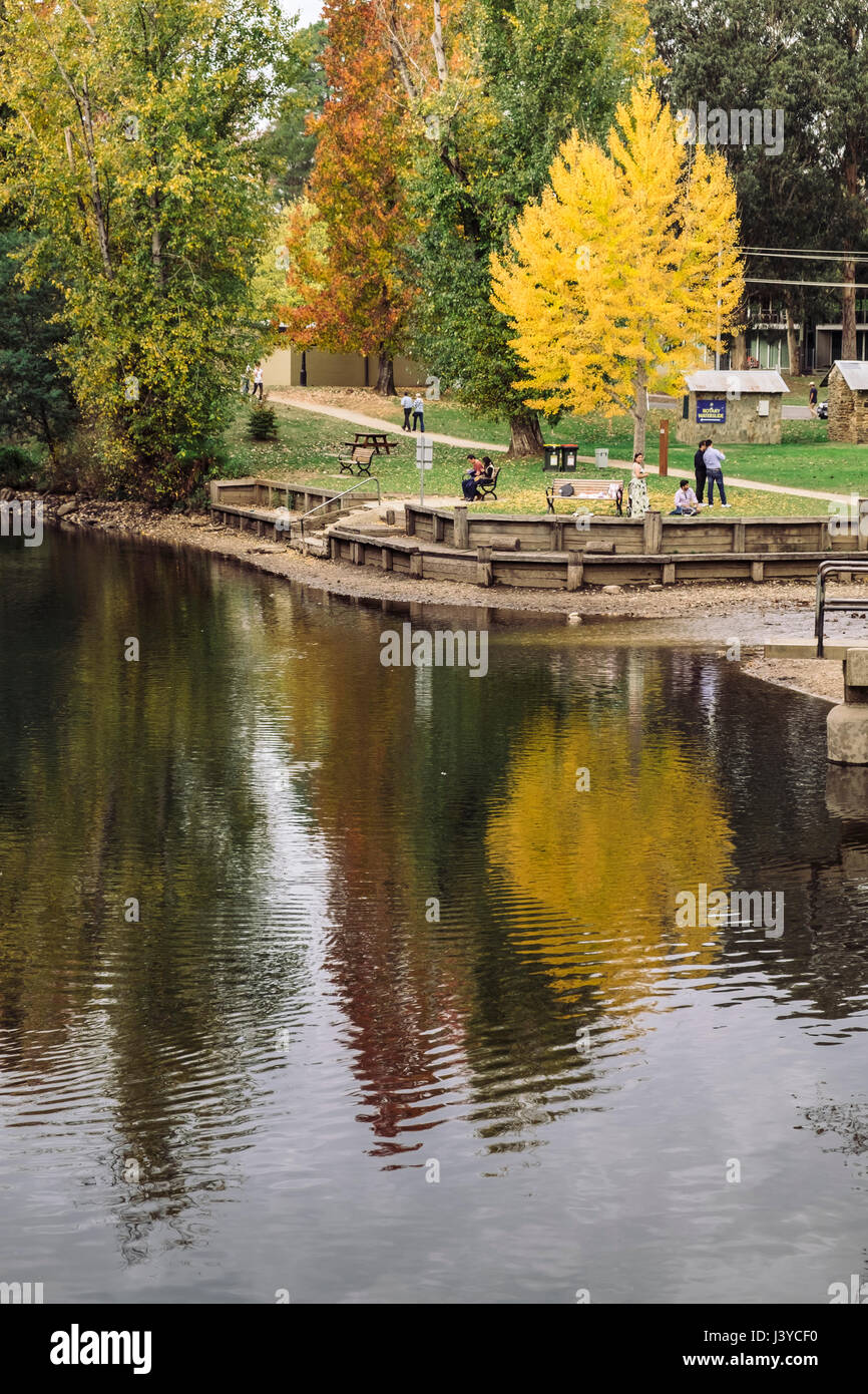 Bright in Autumn, Victorian High Country, Victoria, Australia Stock ...