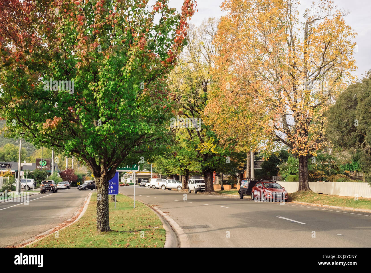Bright in Autumn, Victorian High Country, Victoria, Australia Stock ...