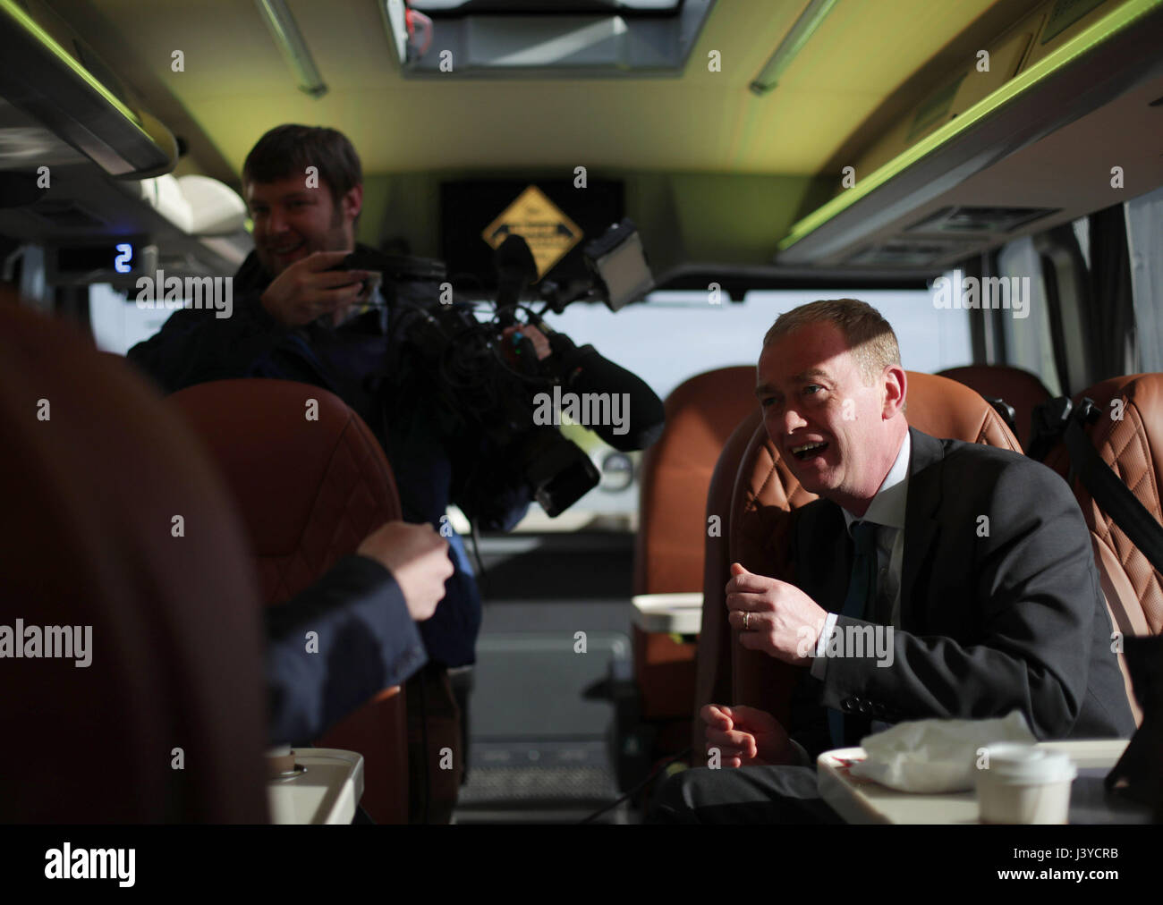 Liberal Democrats leader Tim Farron during an interview with Sky on ...