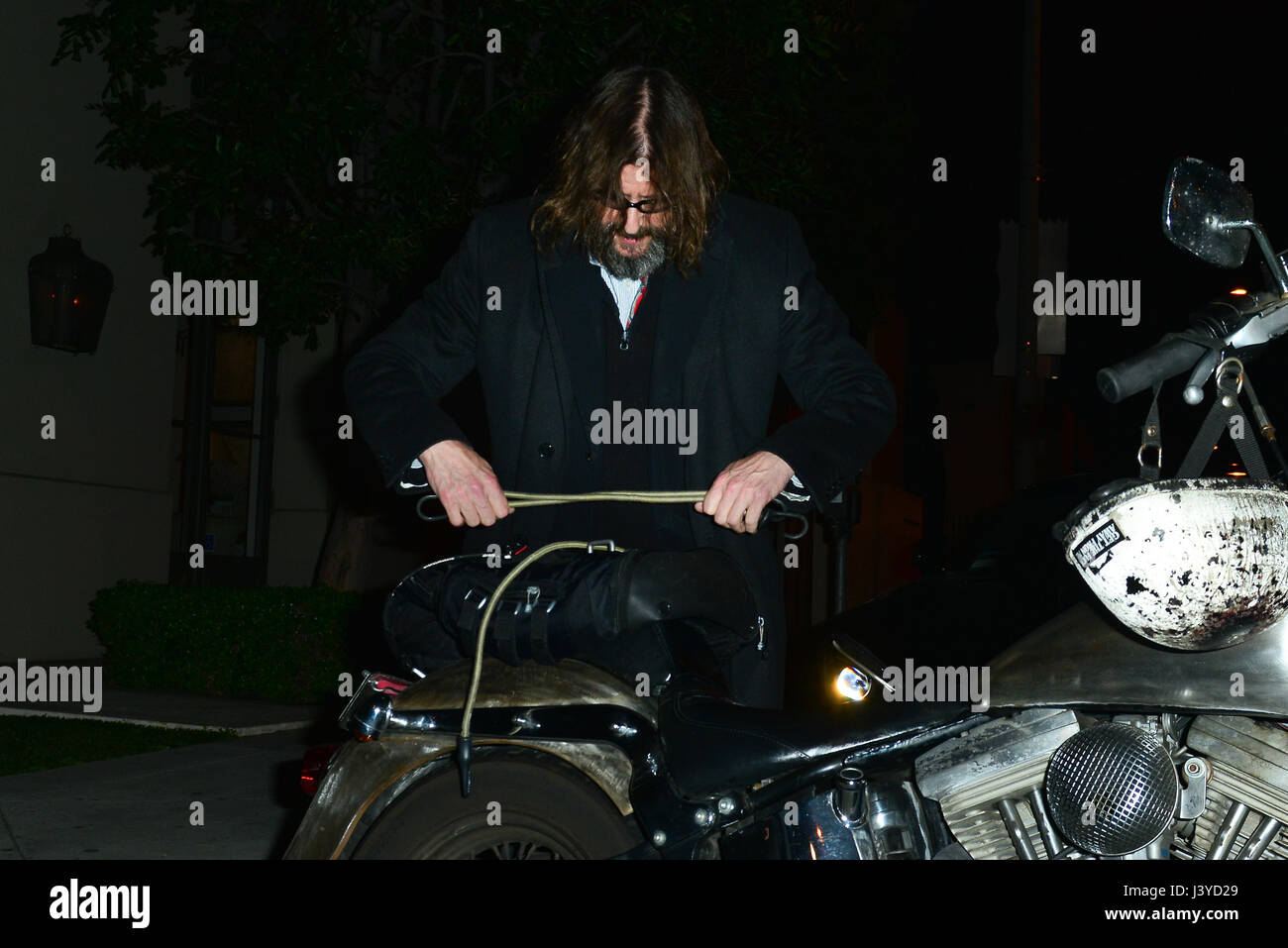 Judd Nelson riding a custom motorcycle in West Hollywood. Featuring ...
