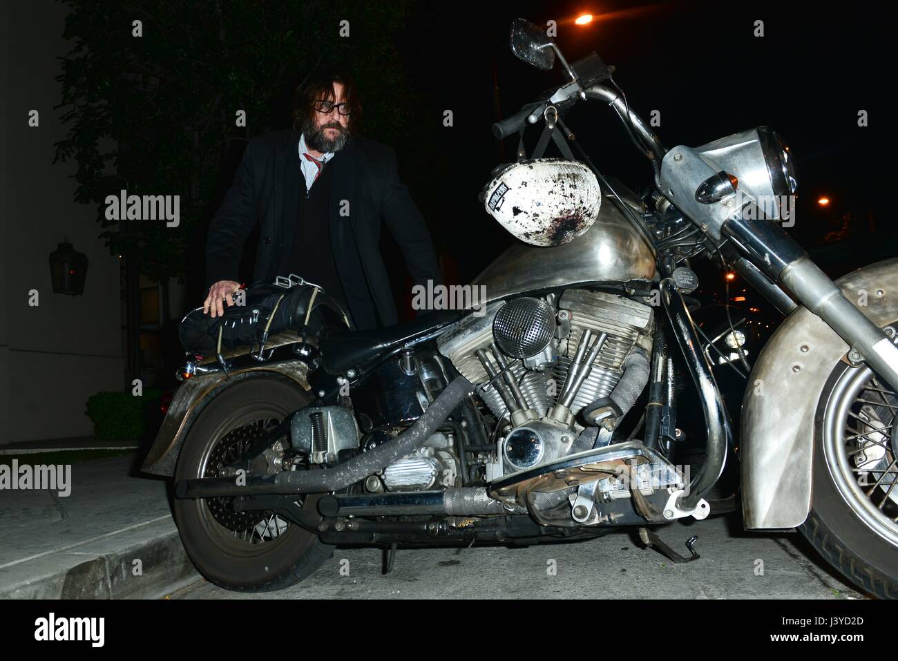 Judd Nelson riding a custom motorcycle in West Hollywood. Featuring ...