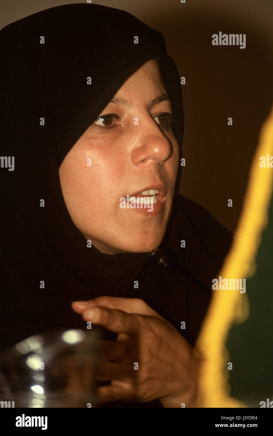 A portrait of Iranian politician and womens rights activist Faezeh ...