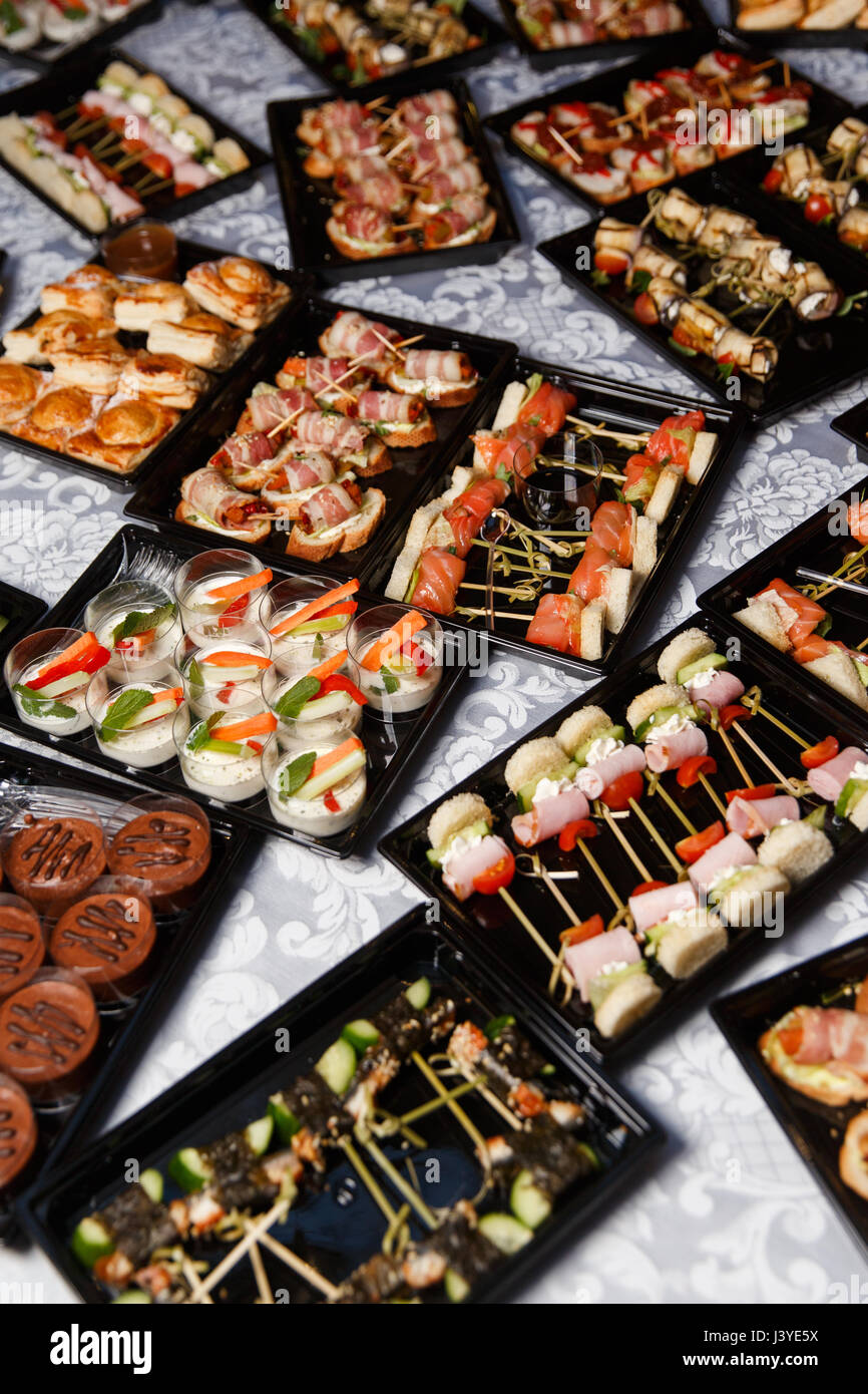 Photo of buffet with canapes Stock Photo - Alamy