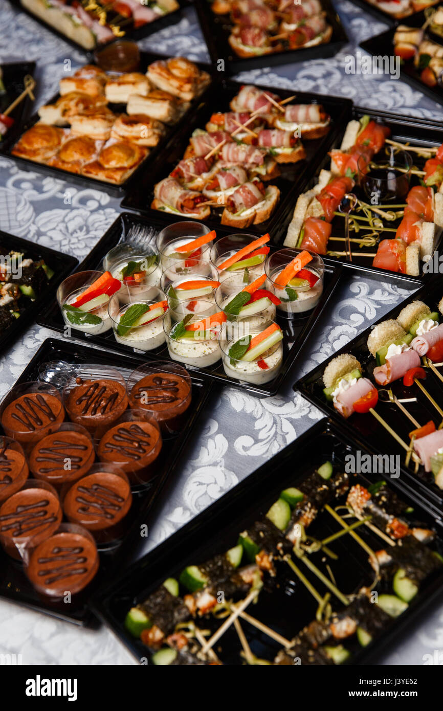 Photo of canape on plates Stock Photo - Alamy