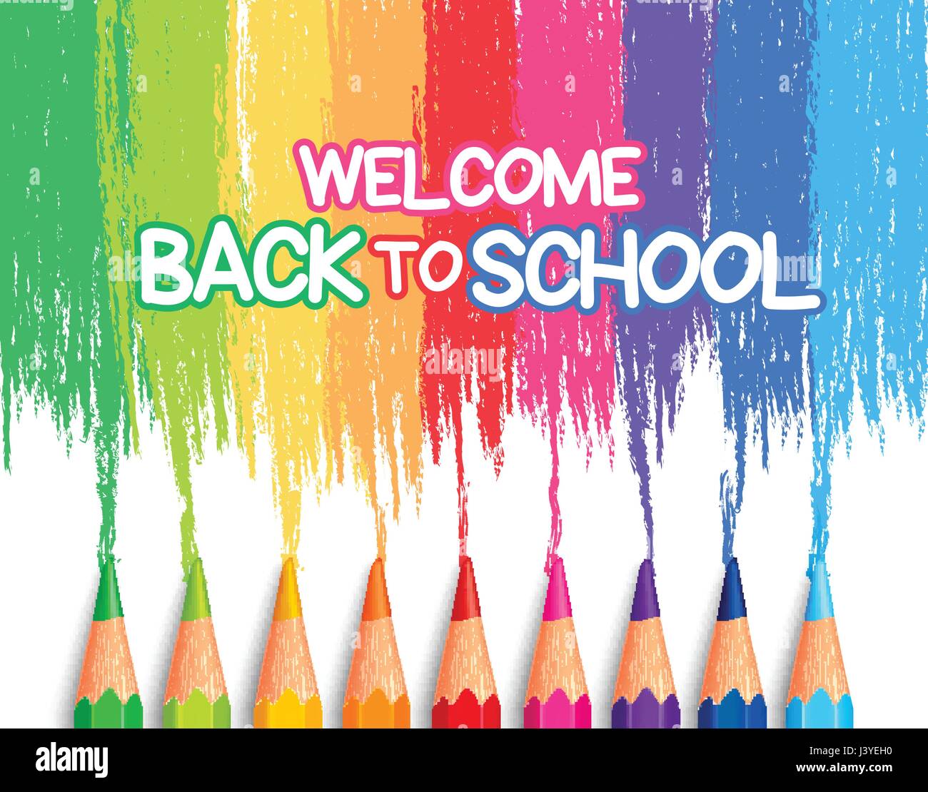 Vector Set of Colorful Colored Pencils or Crayons with Brush Strokes ...
