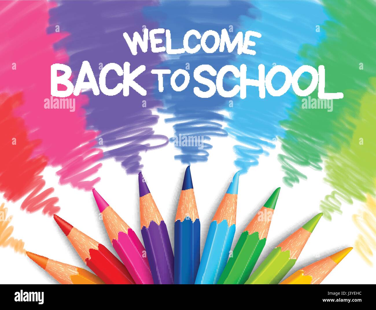 Vector Set of Colorful Colored Pencils or Crayons with Multicolored ...