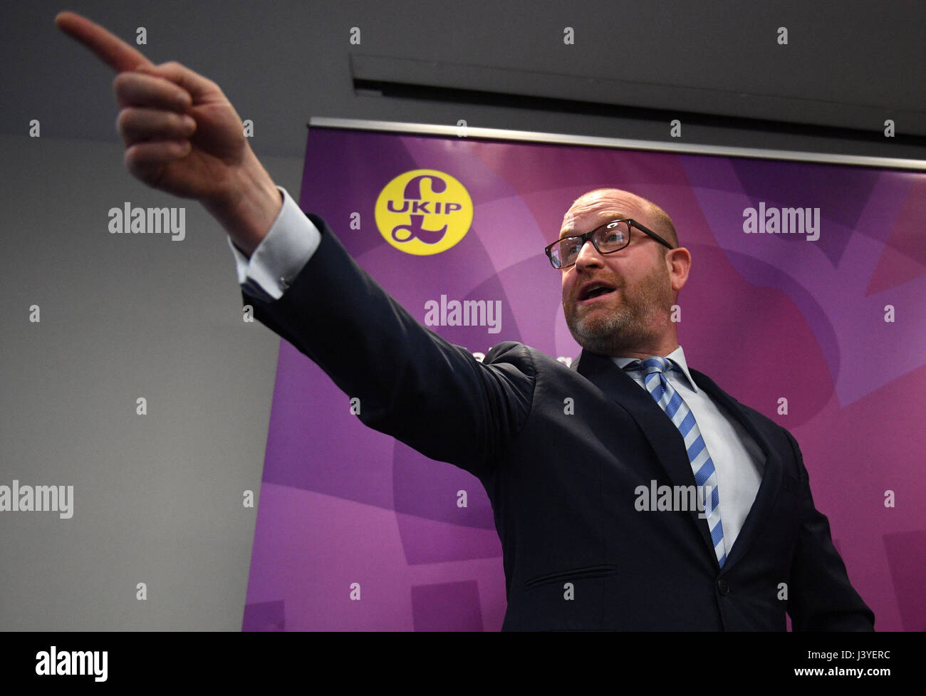 Ukip leader Paul Nuttall speaking at a policy launch event in Gt George ...