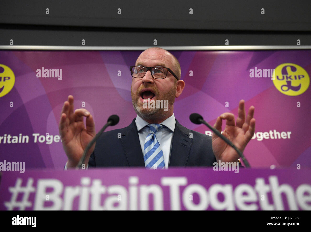 Ukip leader Paul Nuttall speaking at a policy launch event in Gt George ...