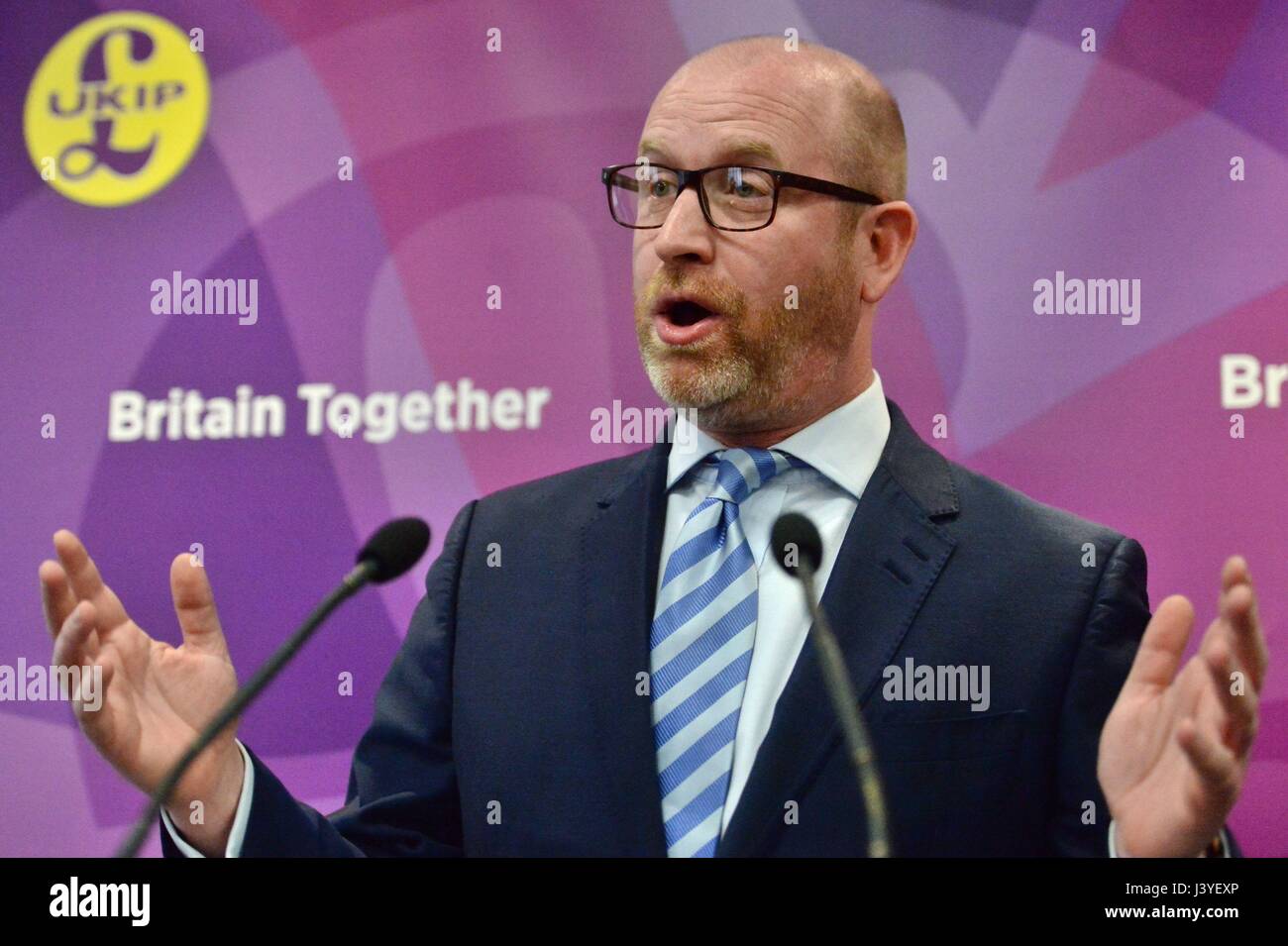 Ukip leader Paul Nuttall speaking at a policy launch event in Gt George ...