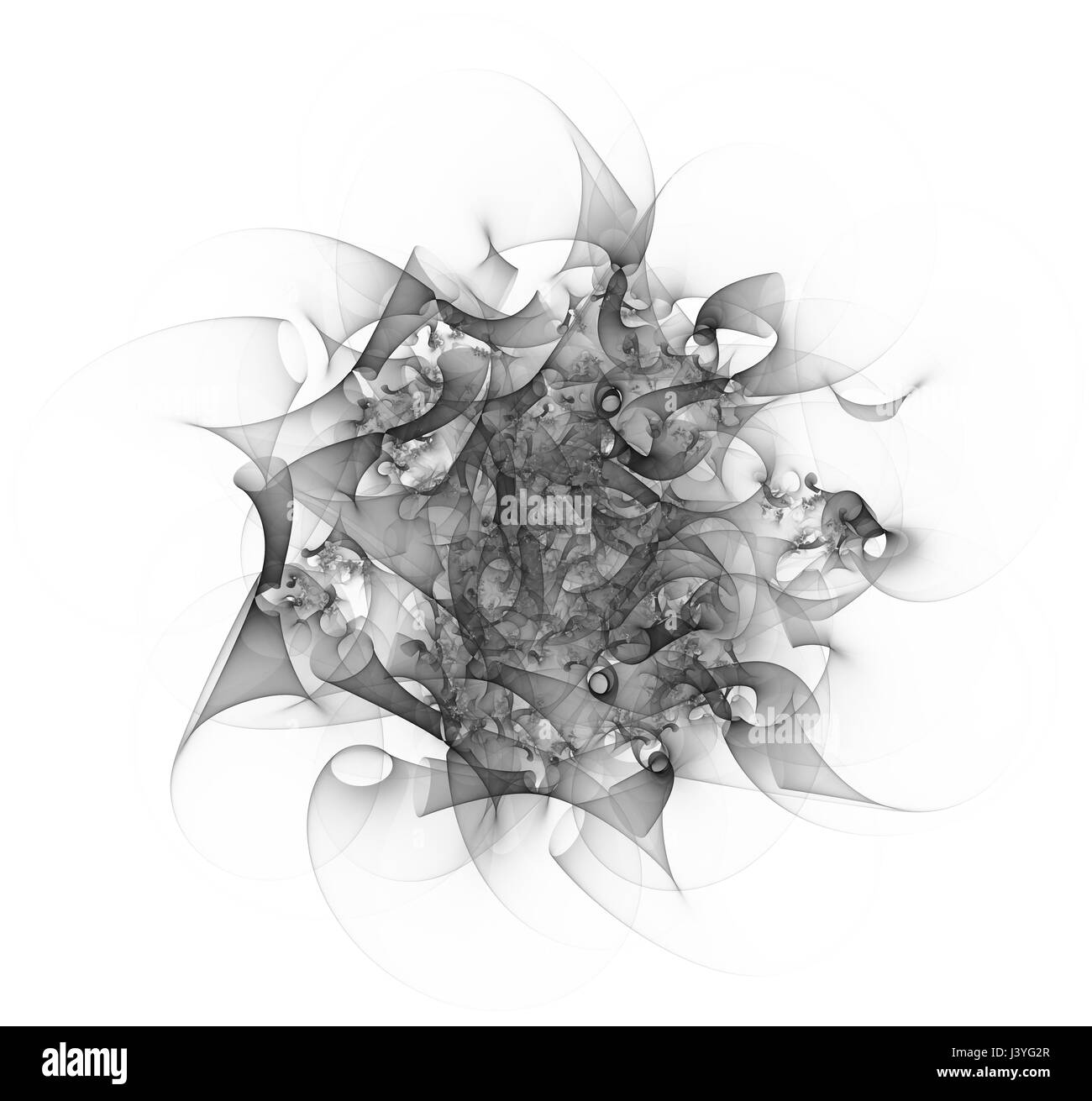 Monochrome abstract fractal illustration for creative design Stock ...