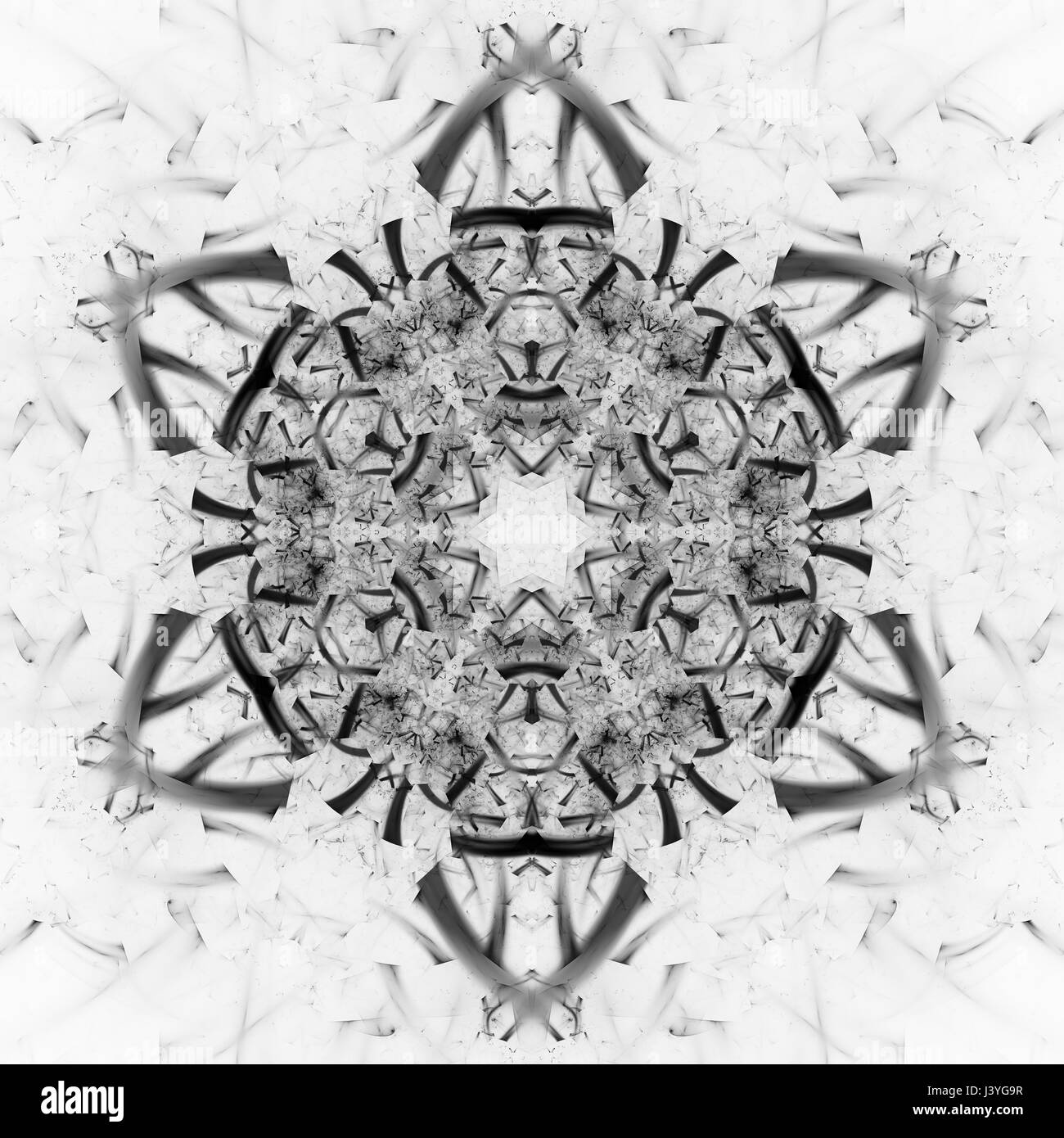 Monochrome abstract fractal illustration for creative design Stock ...