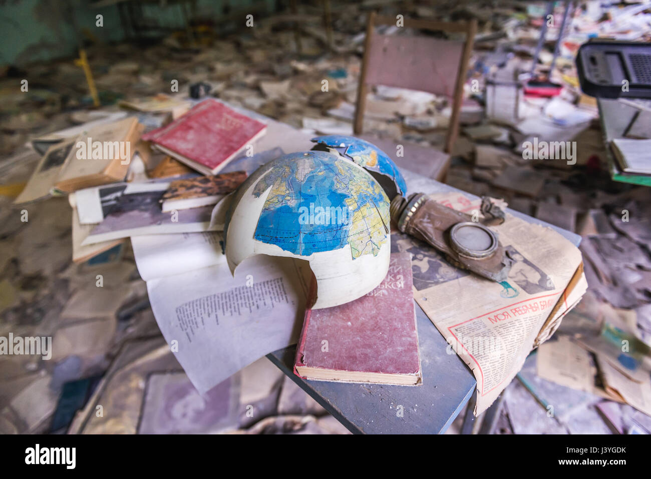 Classroom in High school No 3 in Pripyat ghost city of Chernobyl ...
