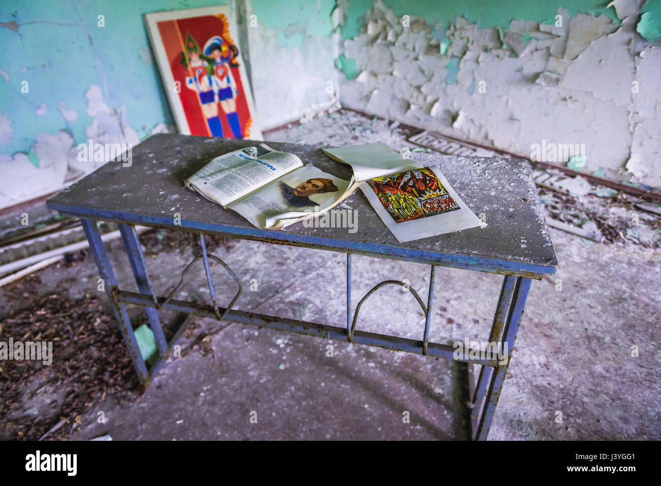 Classroom in High school No 3 in Pripyat ghost city of Chernobyl ...