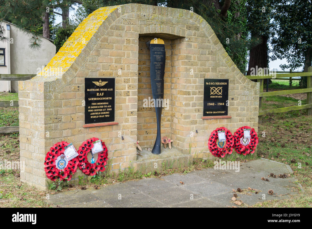 Airfield memorial at RAF Sawbridgeworth, formerly Mathams Wood ALG ...