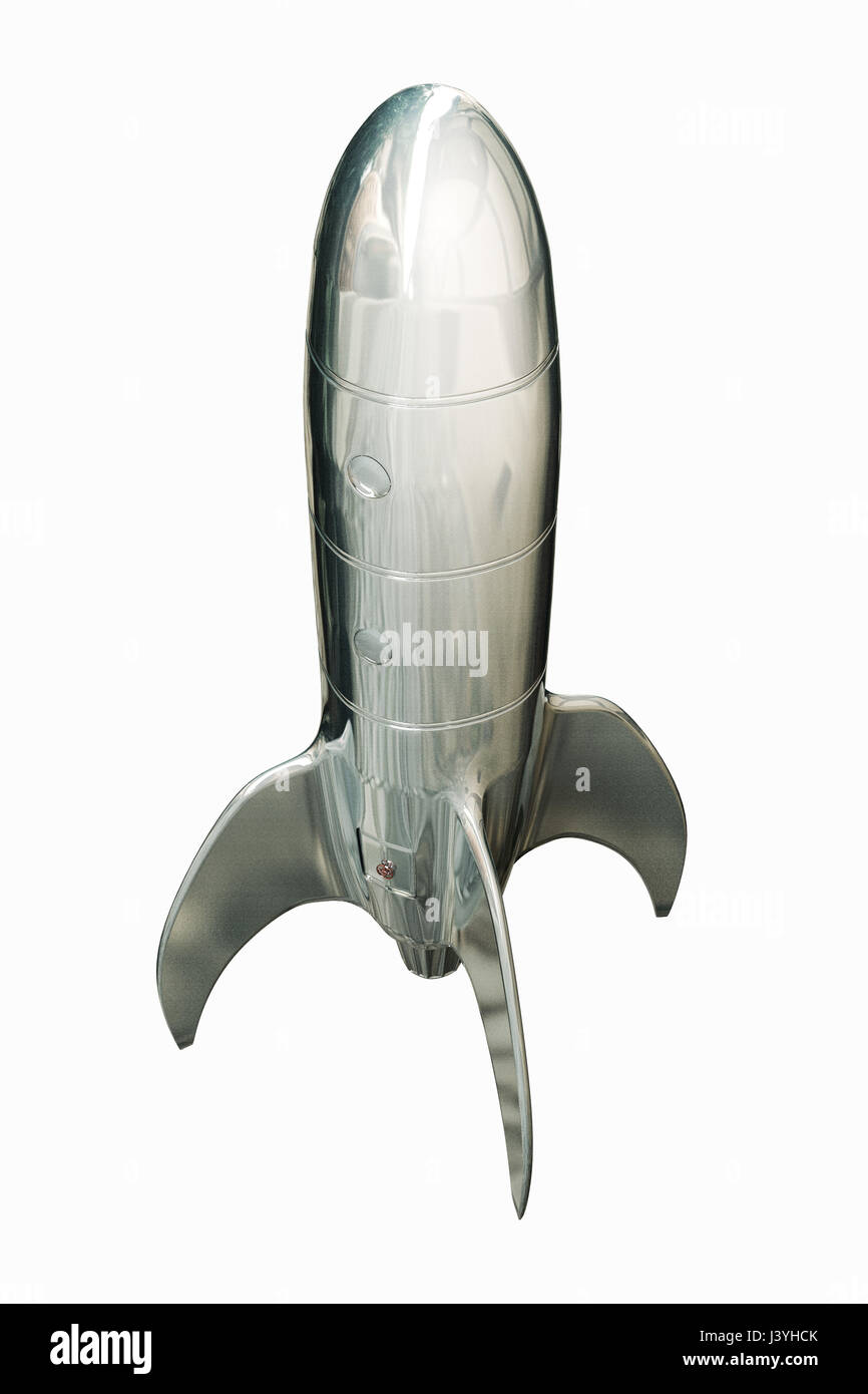 3d illustration of a space rocket isolated on white background Stock ...