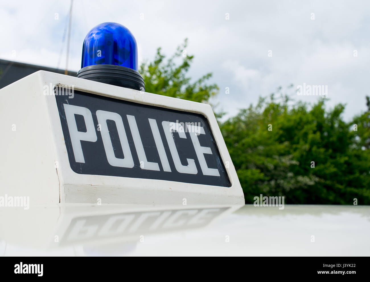 Vintage Police Sign On Patrol Vehicle Stock Photo - Alamy