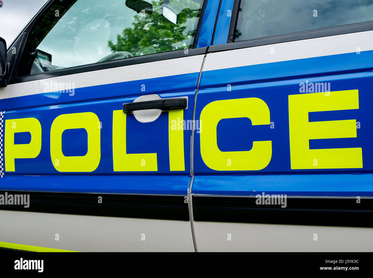 Police Sign On Patrol Vehicle Stock Photo - Alamy