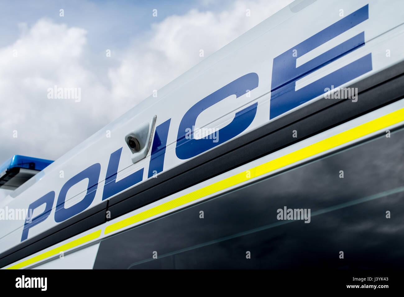 Police Sign On Patrol Vehicle Stock Photo - Alamy