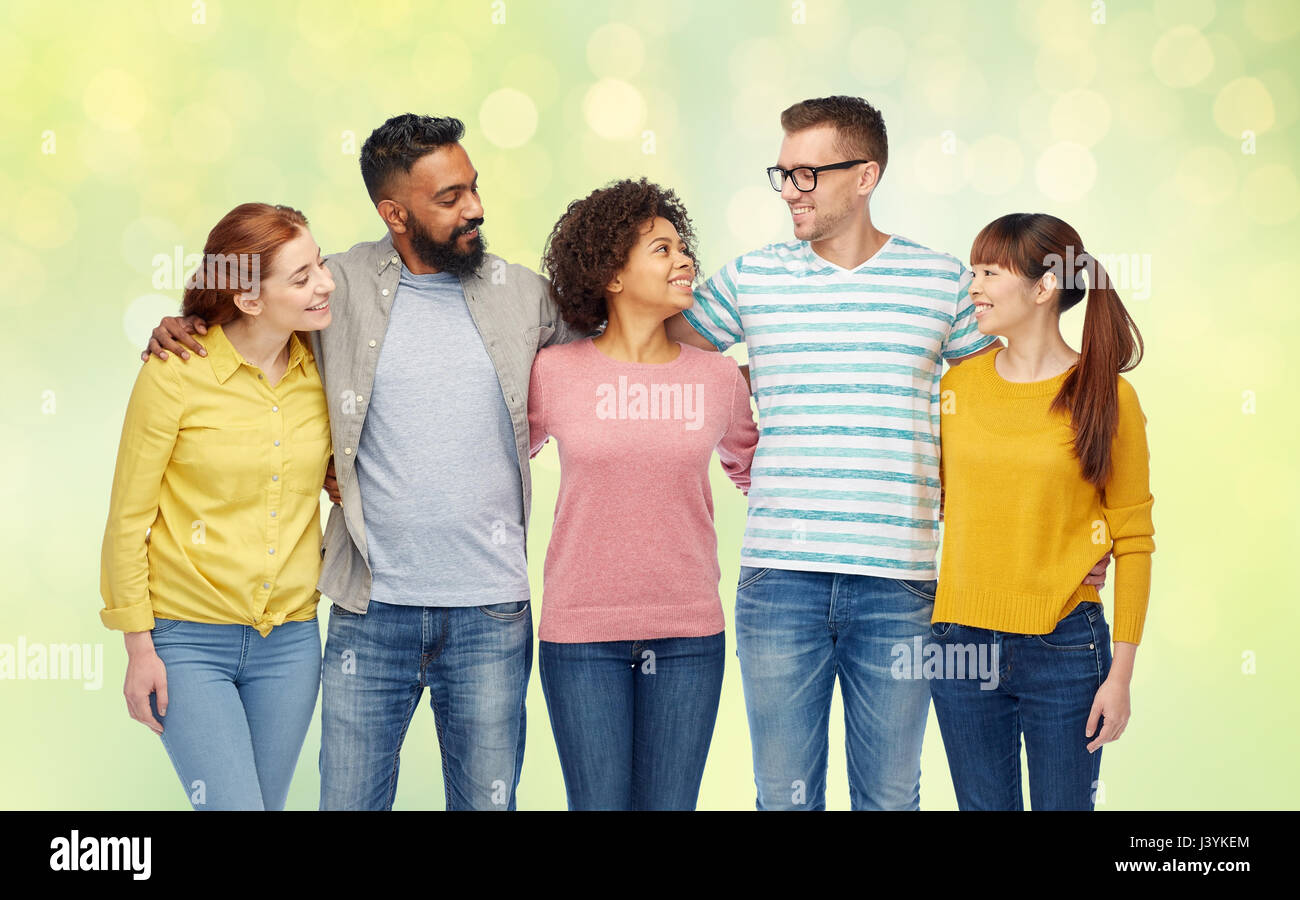 international group of happy smiling people Stock Photo - Alamy