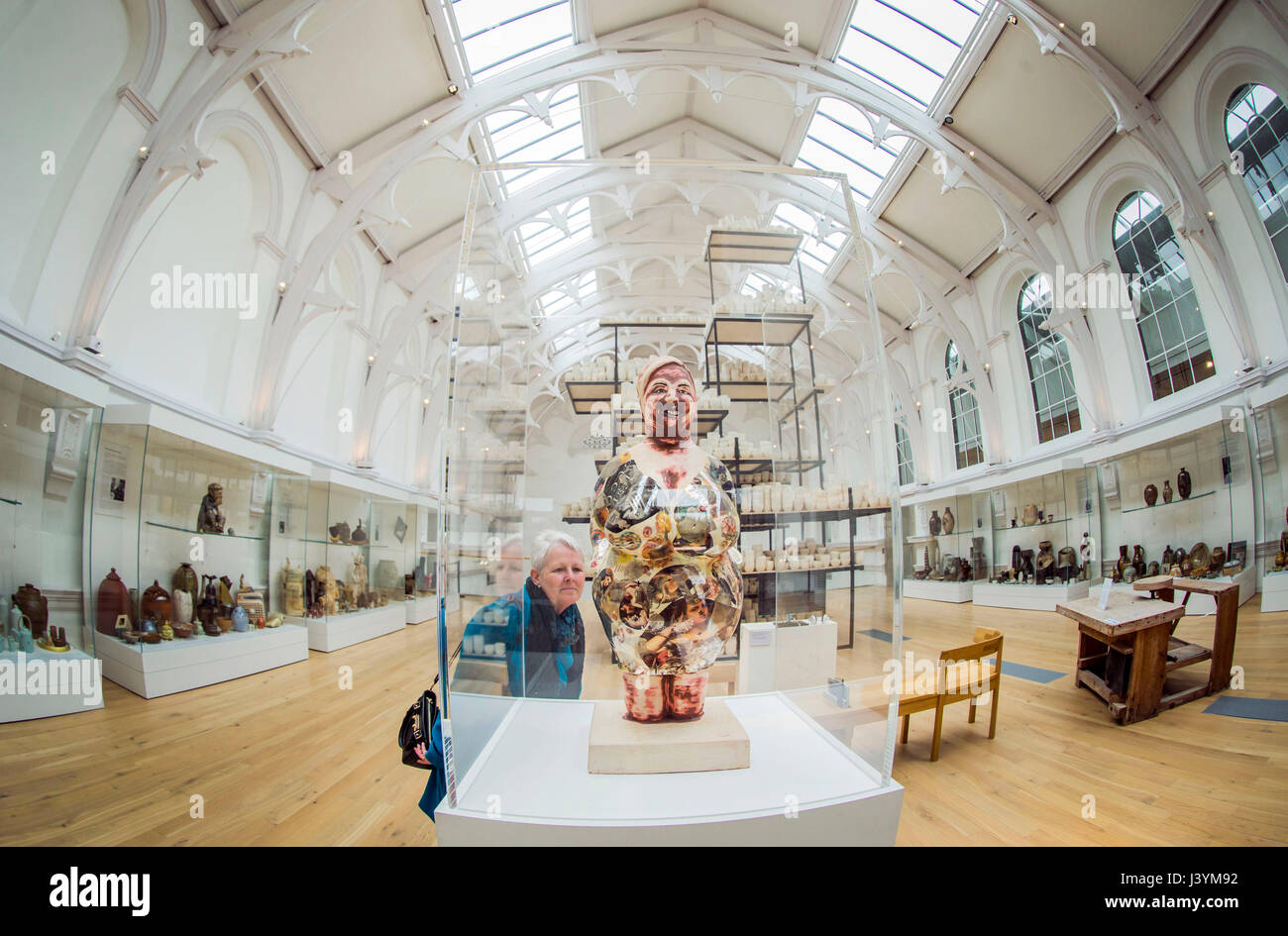 A member of the public views Melanie by artist Grayson Perry in the ...