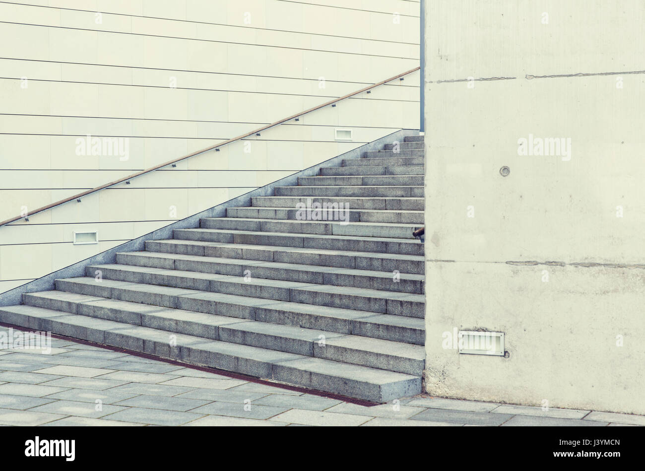 close up of urban city stairs with railing Stock Photo - Alamy