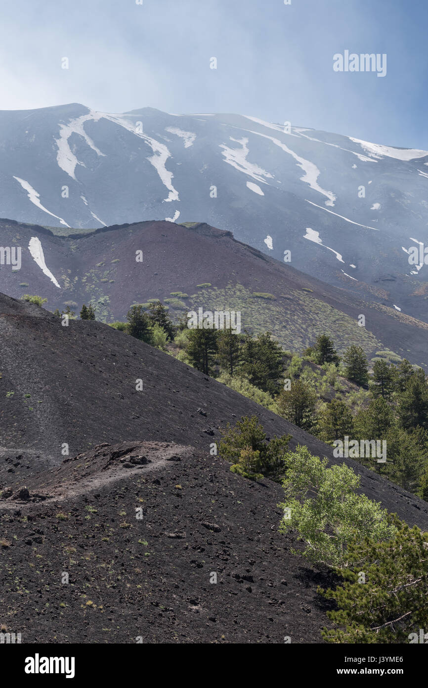 View of Volcano Enta from Mounts Sartorius - Sicily Stock Photo - Alamy