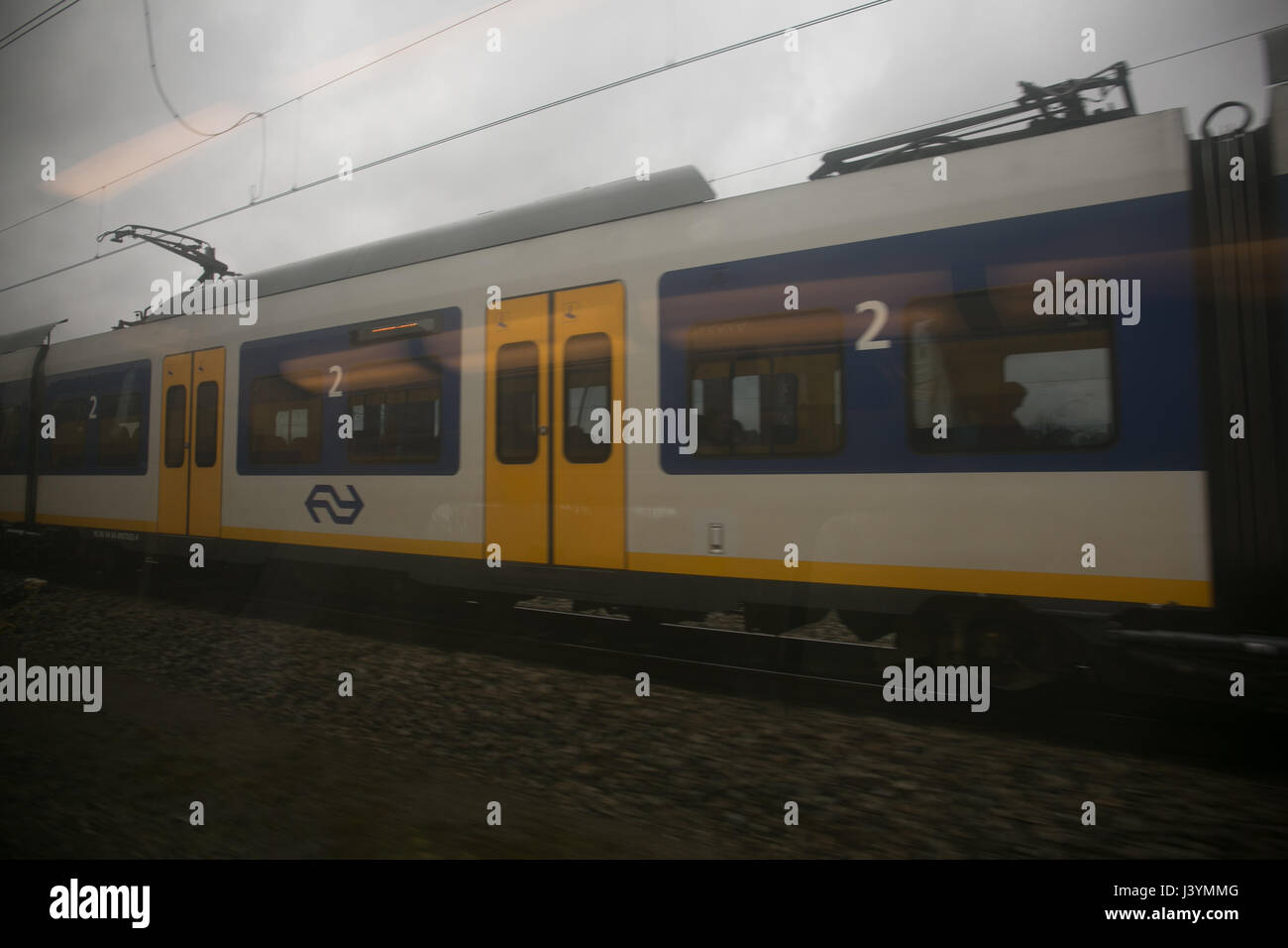 capture inside a wagon of dutch landscape Stock Photo - Alamy