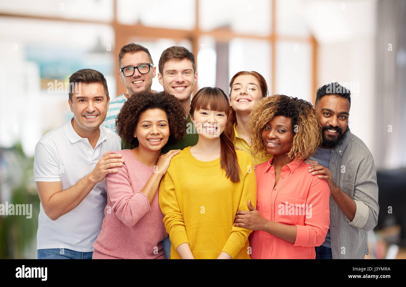 international group of happy smiling people Stock Photo - Alamy