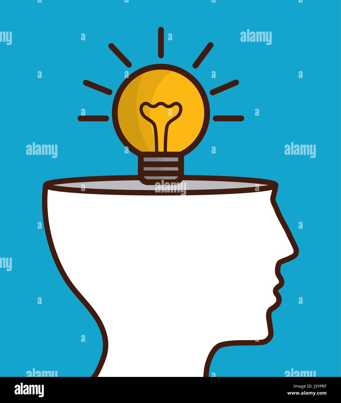 head with bulb icon Stock Vector Image & Art - Alamy