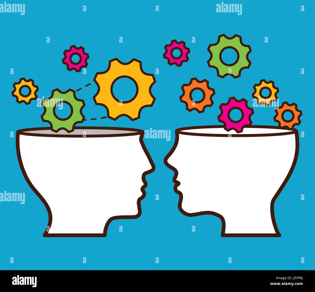 head with gear wheels icon Stock Vector Image & Art - Alamy