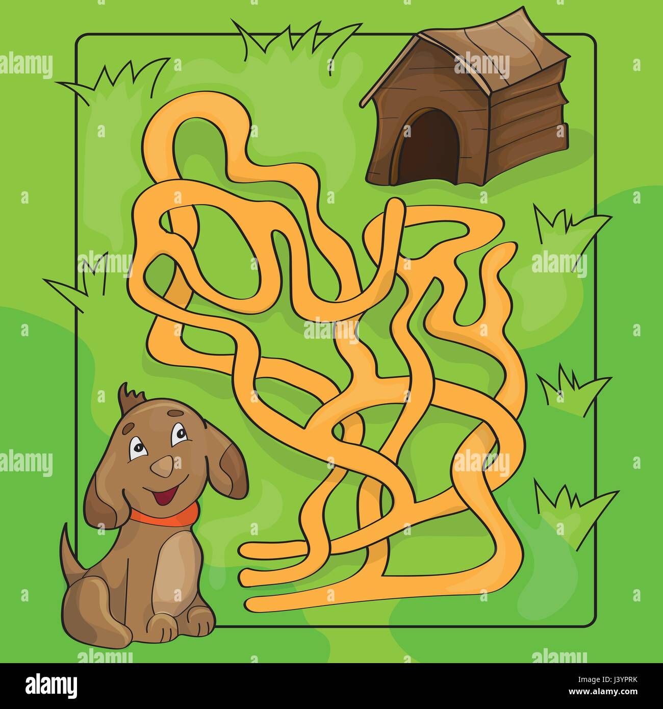 Cartoon Vector Illustration of Education Maze or Labyrinth Game for ...
